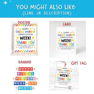 Social Work Week Sign Printable, Social Worker Appreciation Sign ...