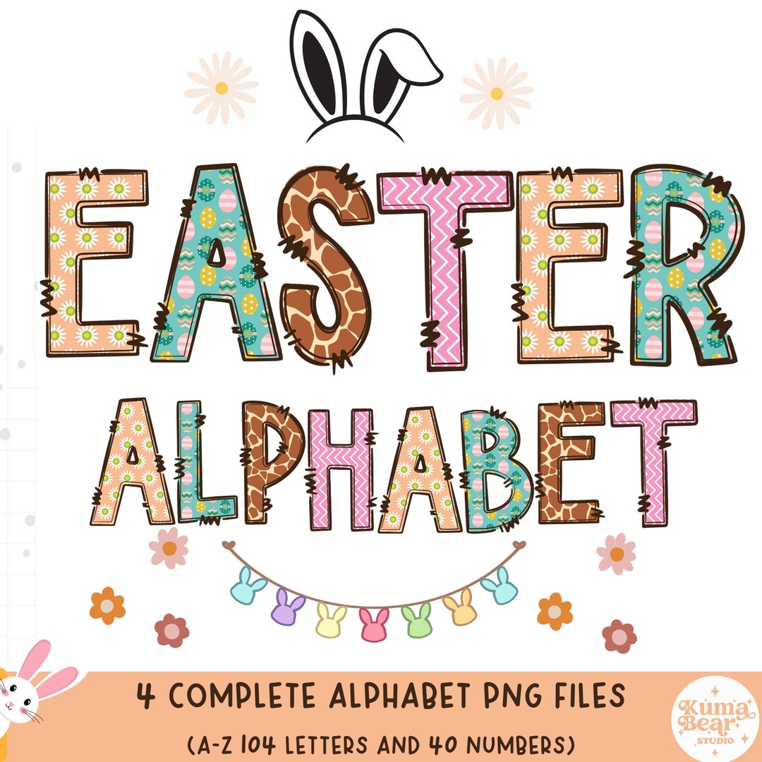 Easter Sublimation Easter Letters PNG, Spring Flowers Letters PNG ...