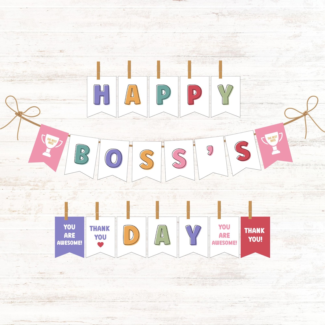 Boss Day Printable Banner Boss Appreciation Day, Happy Boss's Day Decor ...