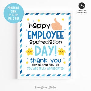 Employee Appreciation Day Printable Sign, Employee Appreciation Week ...