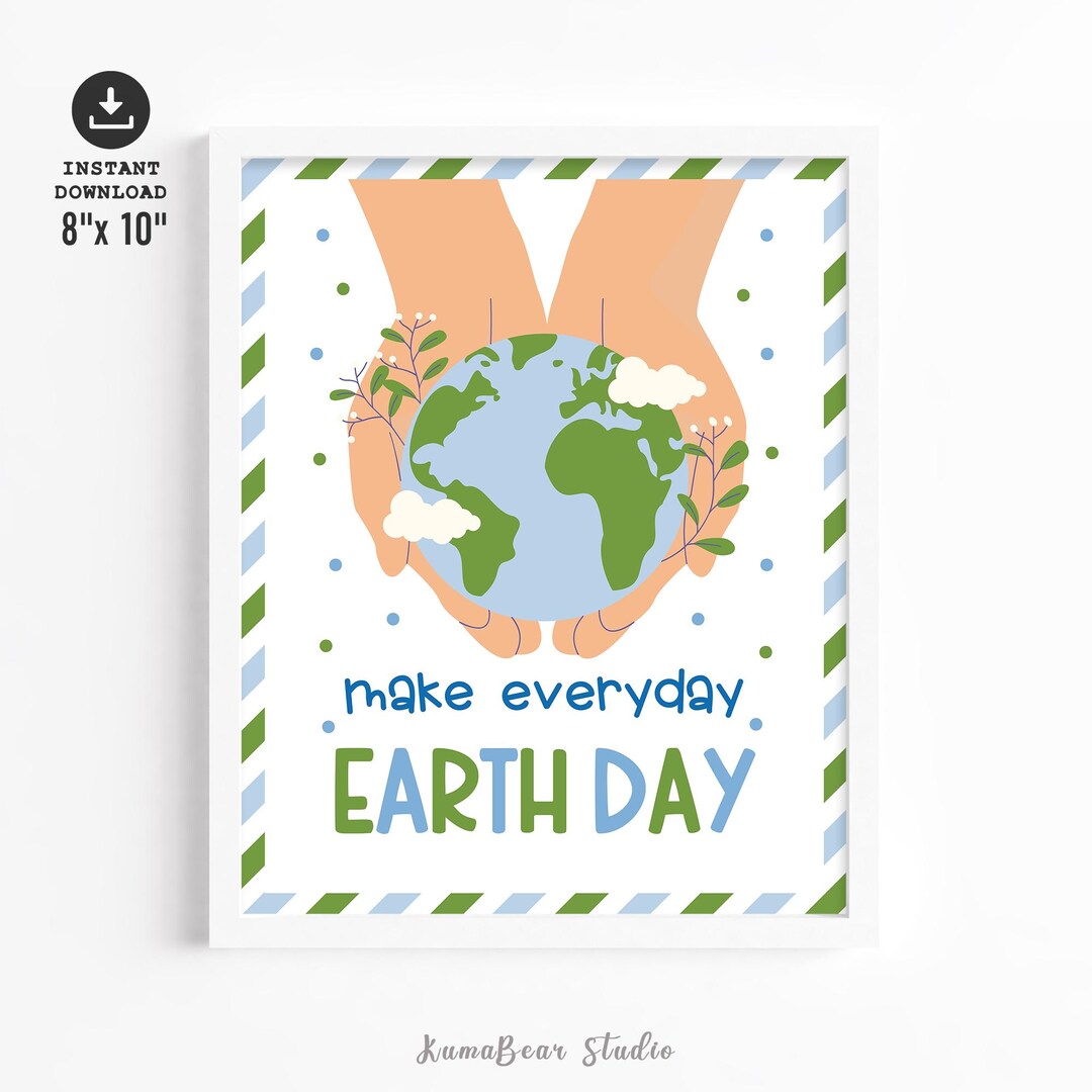 Earth Day Poster Printable, Happy Earth Day Printable Sign, Make ...