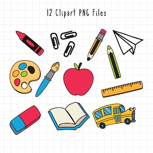 School Doodle Alphabet Bundle, School PNG Letters, Numbers ...