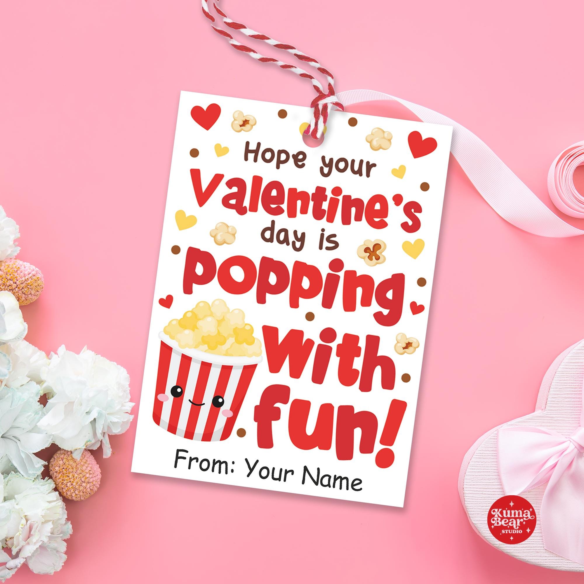 Popcorn Valentine Gift Tags Printable Popping With Fun Classroom ...