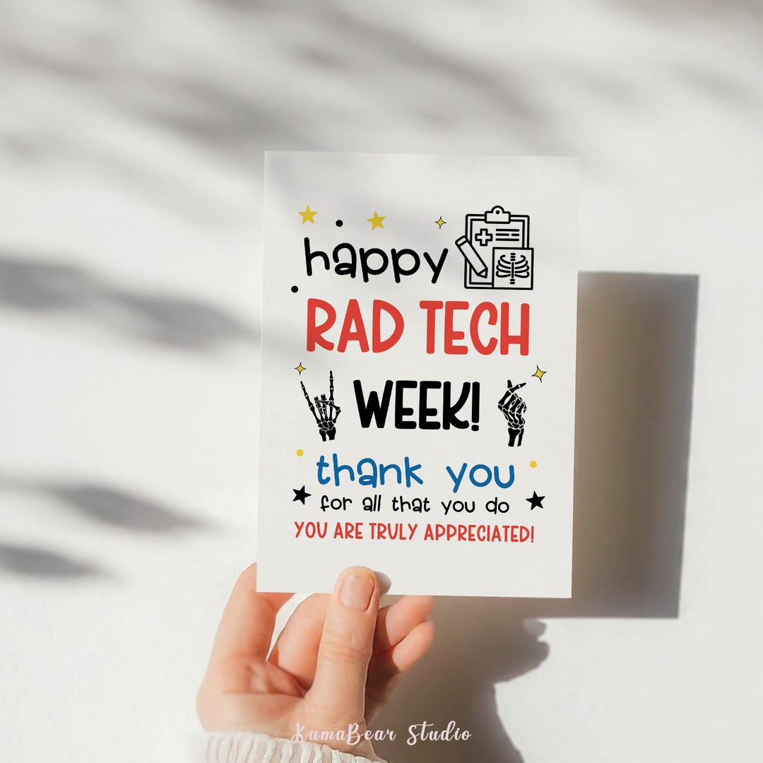 Rad Tech Week Card, Printable Radiologic Technology Week Thank You ...