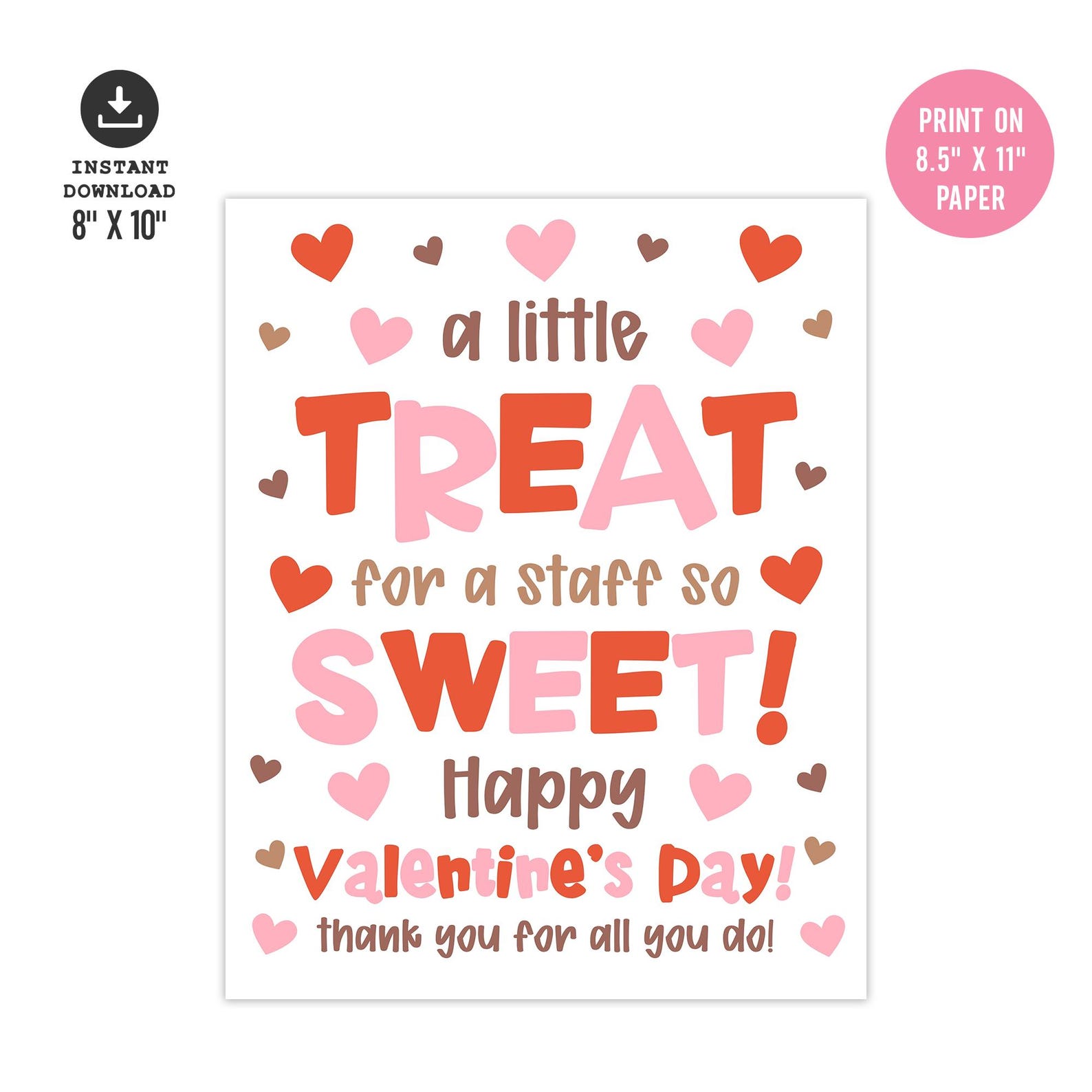 Valentine's Day Sweet Treat Table Sign, Staff Appreciation Printable ...