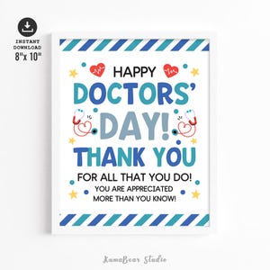 Doctor Day Sign Printable, Doctor's Day Appreciation Sign, Happy ...