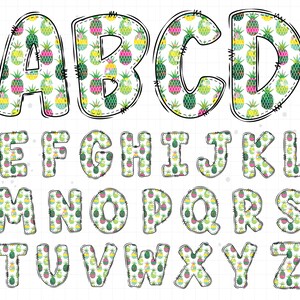 Tropical PNG, Aloha Tropical Doodle Alphabet, Tropical Letters PNG ...