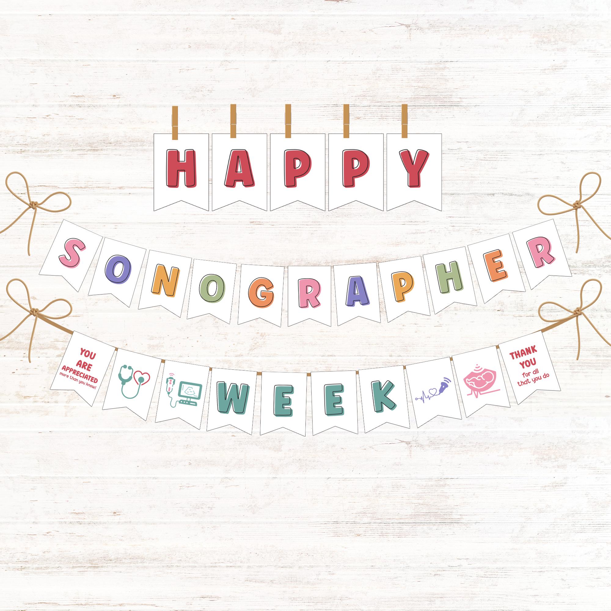 Sonographer Week Printable Banner Ultrasound Awareness Month Sign Decor ...
