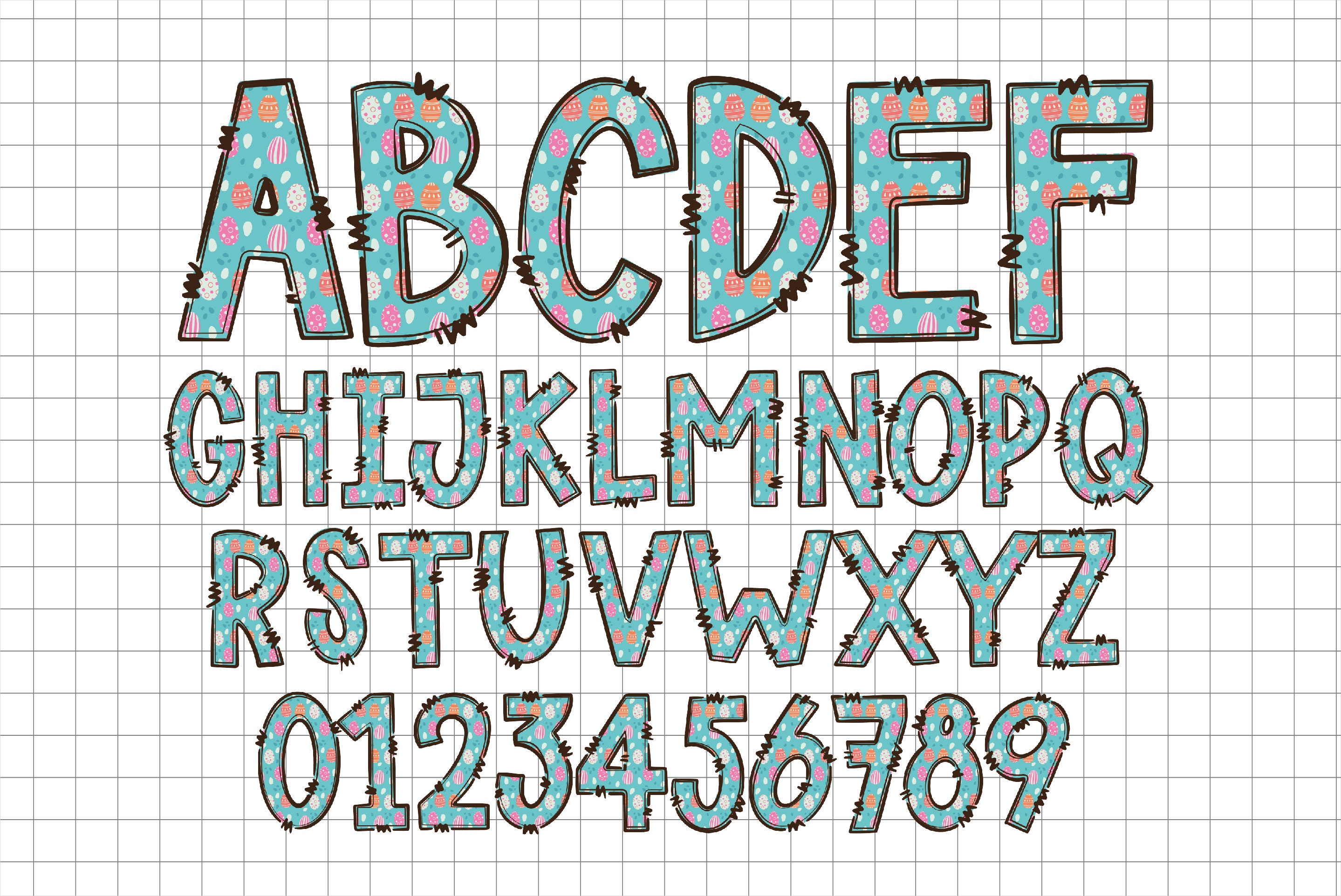 Easter Alphabet Letters PNG Bundle Easter Eggs Spring - Etsy