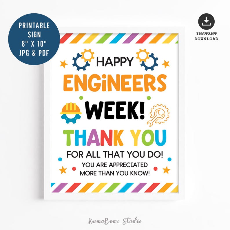 Engineers Week Sign Printable, Engineering Appreciation Poster ...