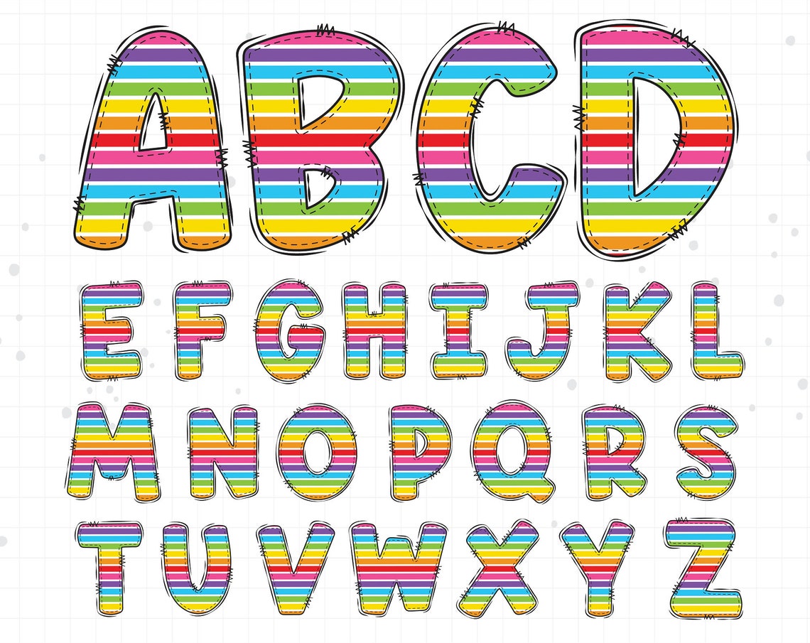 Heart Rainbow Alphabet PNG Sublimation Bundle Rainbow - Etsy