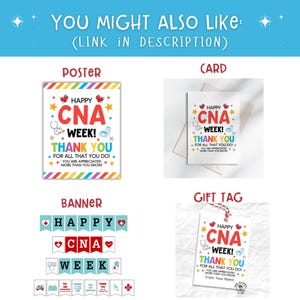 CNA Week Tag Printable, Certified Nursing Assistants Week Printable ...