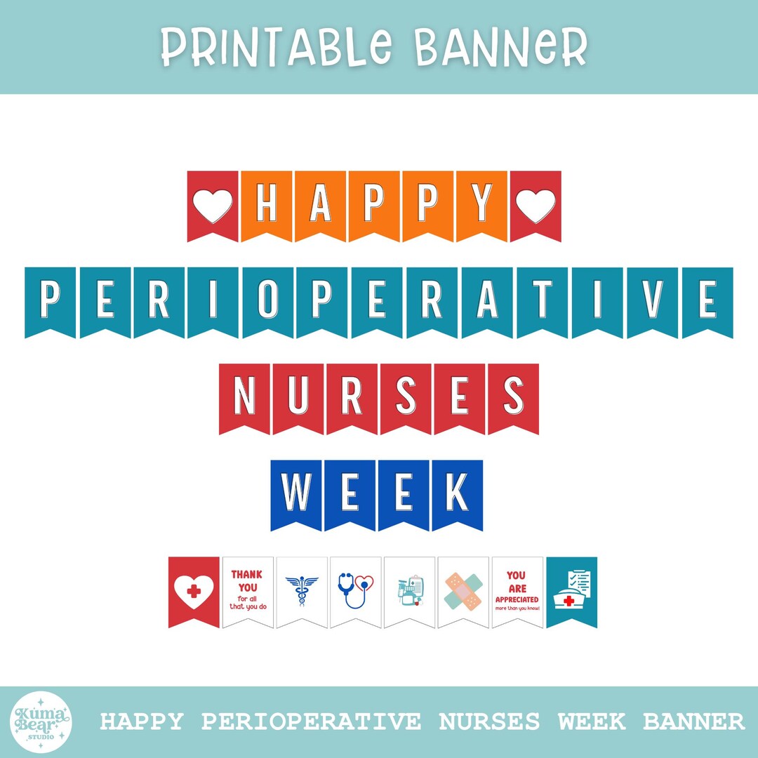 Perioperative Nurses Week Banner Printable, OR Nurse Appreciation ...