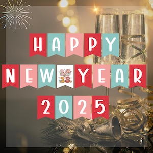 New Year’s Eve Party Banner Printable Happy New Year 2025 Banner New ...