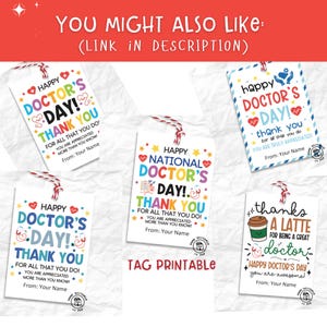 Doctor's Day Gift Tag Printable, Thank You Label for Doctor ...