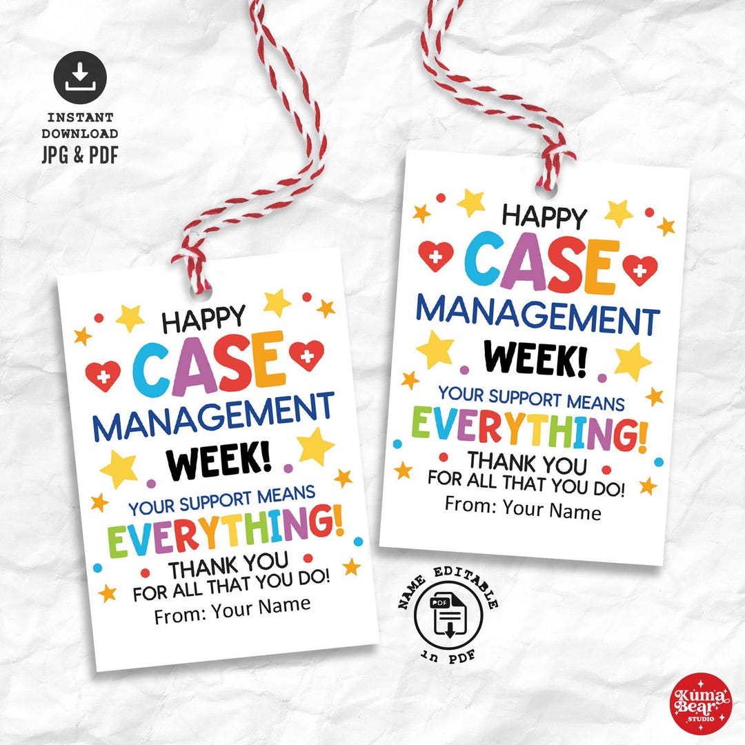 Case Management Week Gift Tags – Printable Thank You Tags, Appreciation ...