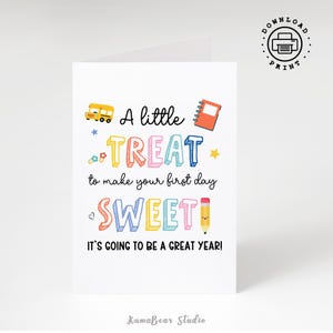 Back to School Greeting Card Printable, Happy First Day of School Card ...