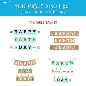 Earth Day Banner Printable, Happy Earth Day Printable Bunting Flags ...