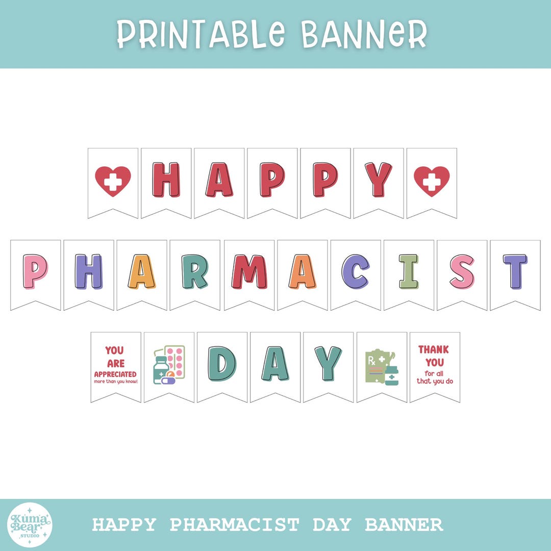 Pharmacist Day Printable Pharmacist Day Banner Pharmacist Appreciation ...