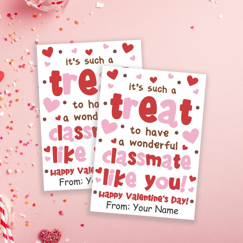 Editable Valentines Day Gift Tags, Classmate Valentine Treat Tags ...