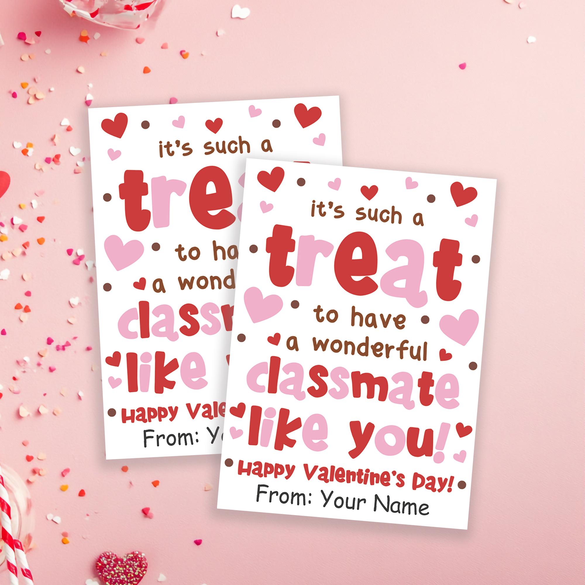 Editable Valentines Day Gift Tags, Classmate Valentine Treat Tags ...