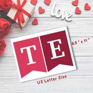 Printable Valentine's Day Decor, Valentines Day Banner Printable ...