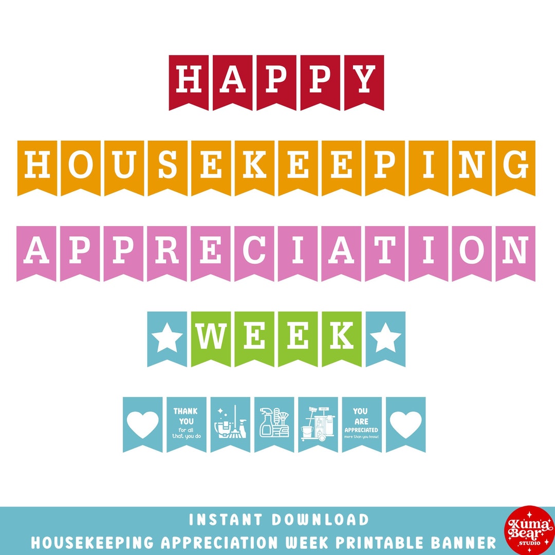 Housekeeping Week Banner Printable Housekeeping Services Appreciation ...