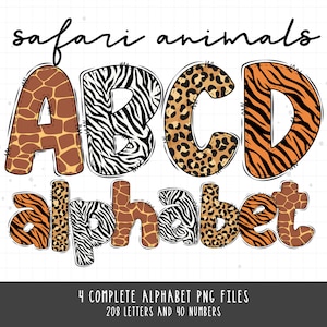 Safari Animals Skin Alphabet PNG, Alphabet Sublimation, Alphabet ...