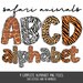 Safari Animals Skin Alphabet PNG, Alphabet Sublimation, Alphabet ...
