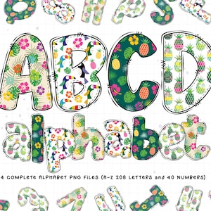 Tropical PNG, Aloha Tropical Doodle Alphabet, Tropical Letters PNG ...