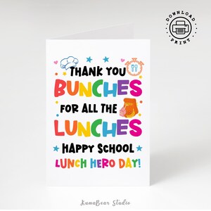 School Lunch Hero Day Card Printable, Cafeteria Staff Appreciation ...