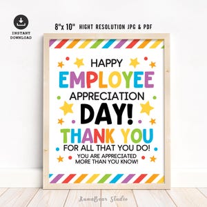 Employee Appreciation Printable Sign, Employee Appreciation Day Sign ...
