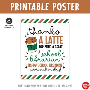 School Librarian Appreciation Day Sign Printable, School Librarian Day ...