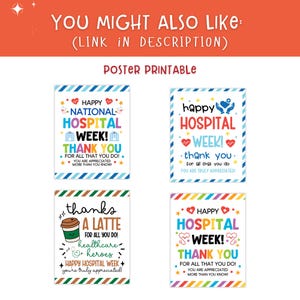 Hospital Week Poster Printable, Hospital Week Sign Printable, Happy ...