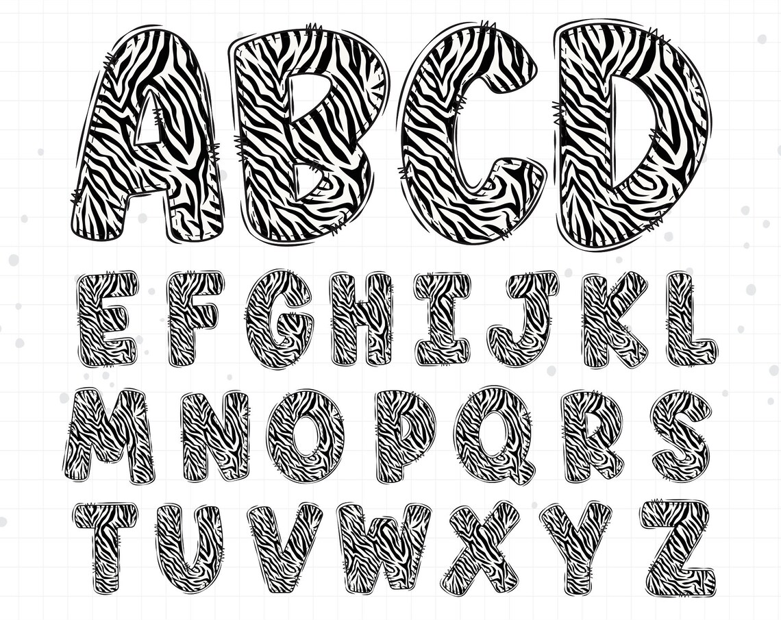 Safari Animals Skin Alphabet PNG Alphabet Sublimation - Etsy