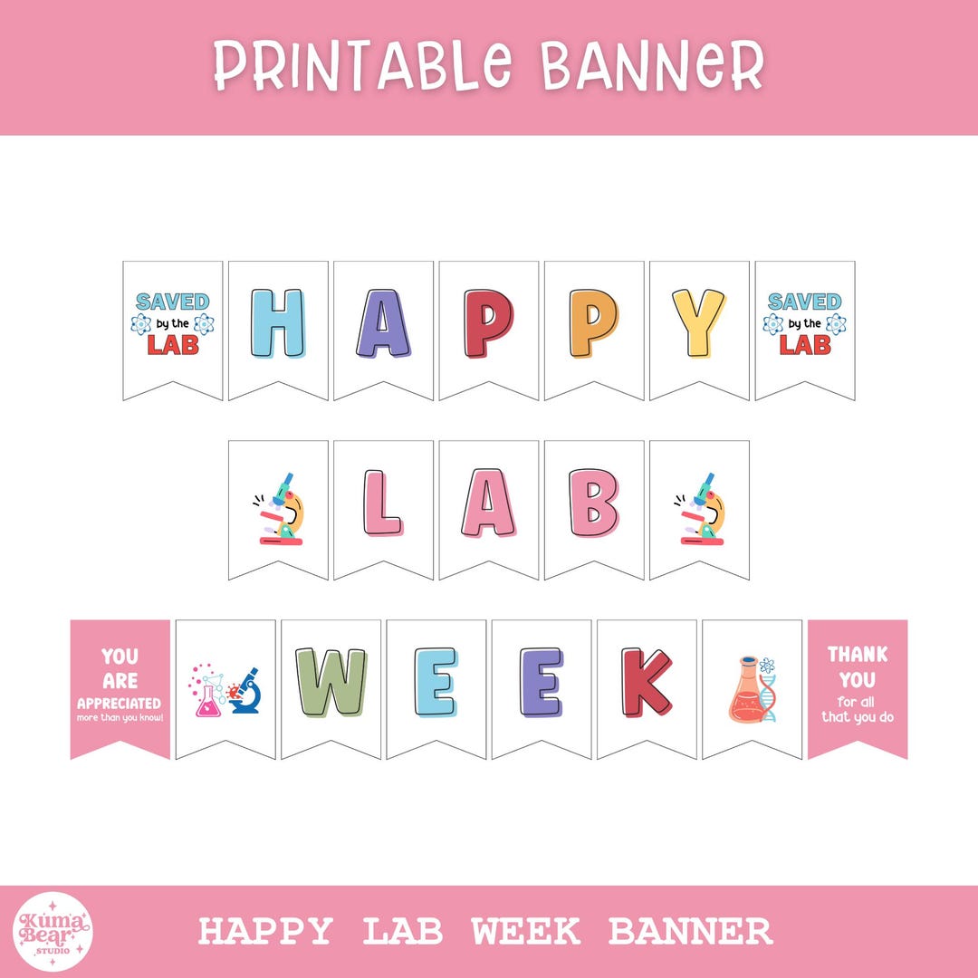 Happy Lab Week Printable Banner, Medical Laboratory Professionals Week ...
