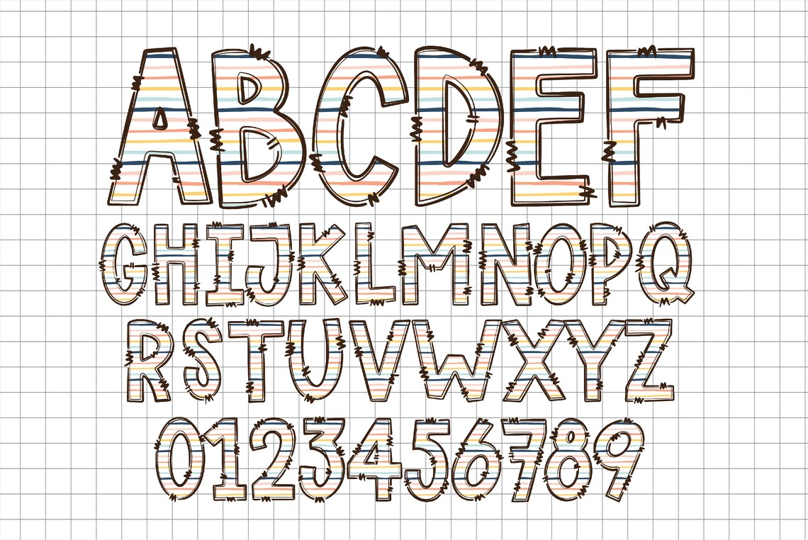 Summer Doodle Hand Drawn Letters Alphabet A Z Set for - Etsy