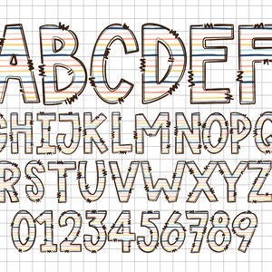 Summer Doodle Hand Drawn Letters, Alphabet A Z Set for Sublimation ...