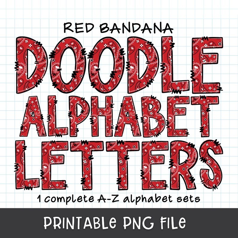 Red Bandana Alphabet PNG: Western Cowboy Letters & Numbers (digital ...
