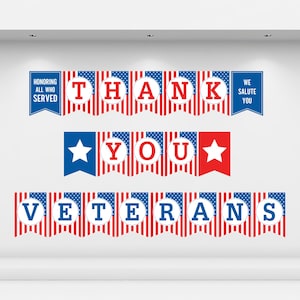 Thank You Veterans Banner Veterans Day Printable Banner, Veterans Day ...
