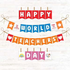 World Teacher's Day Printable Banners and Signs, Teacher Day ...
