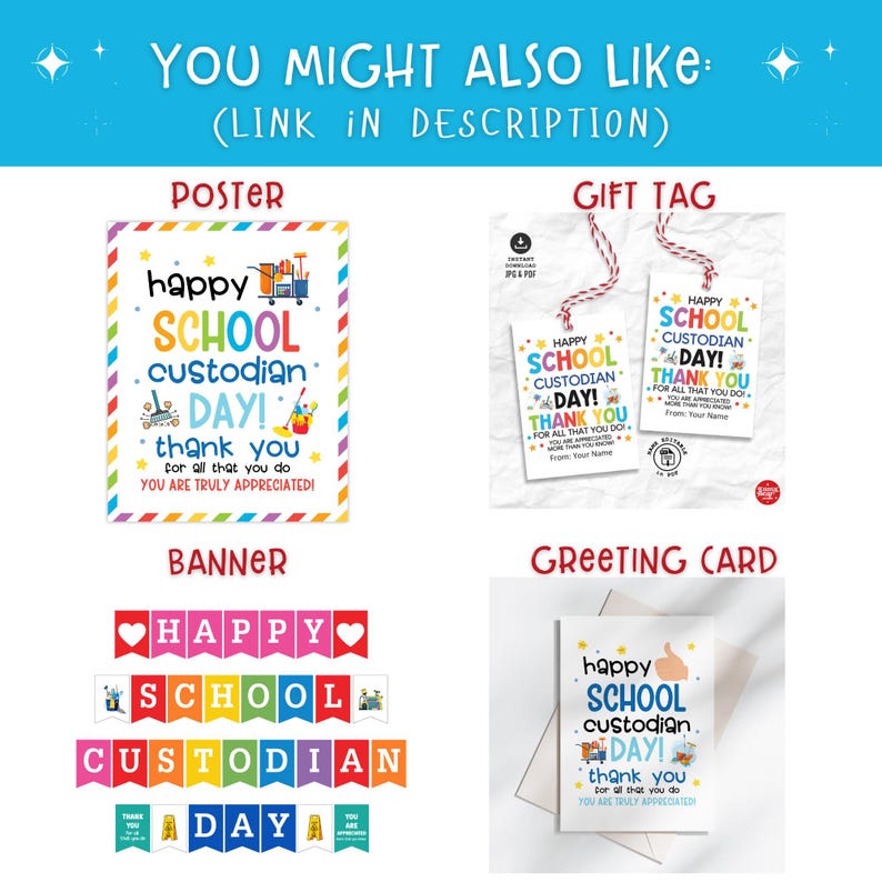 School Custodian & Grounds Appreciation Day Sign Printable - Thank You ...