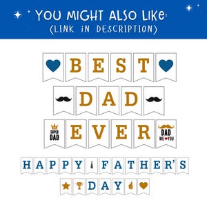 Father's Day Pennant Banner Printable, Happy Father's Day Banner, Best ...