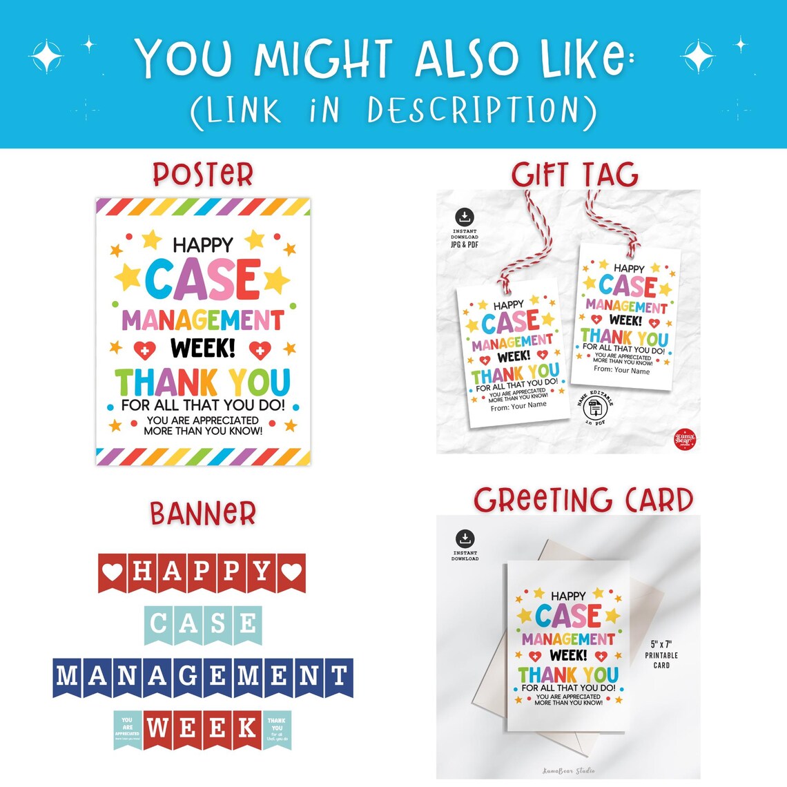 Case Management Week Tags Printable – Case Manager Recognition, Thank ...
