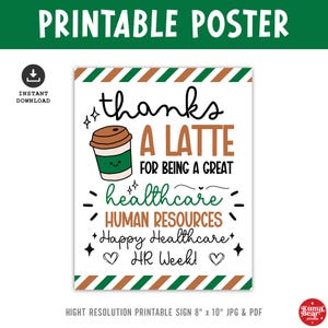 Thank You Healthcare HR Week Printable Sign, Healthcare Human Resources ...