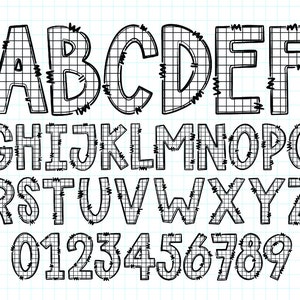 Black and White Abstract Alphabet PNG, Alphabet Sublimation, Alphabet ...