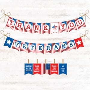Thank You Veterans Banner Veterans Day Printable Banner, Veterans Day ...