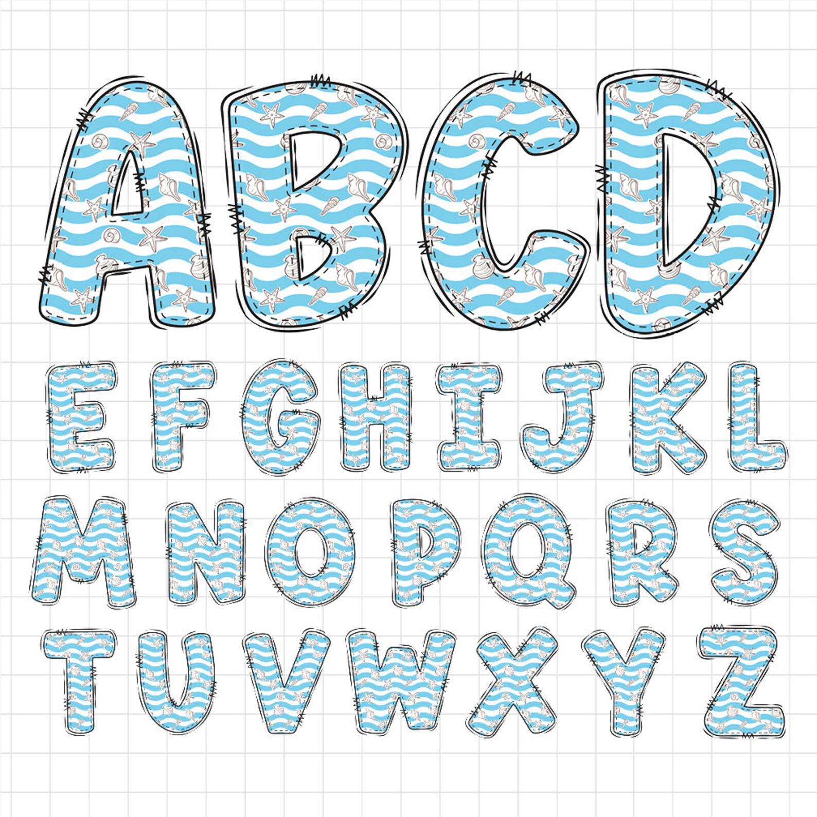 Summer Alphabet PNG Summer Doodle Alphabet Bundle Summer PNG - Etsy