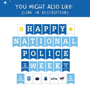 Police Week Banner Printable, Police Appreciation Decor, Thank You ...