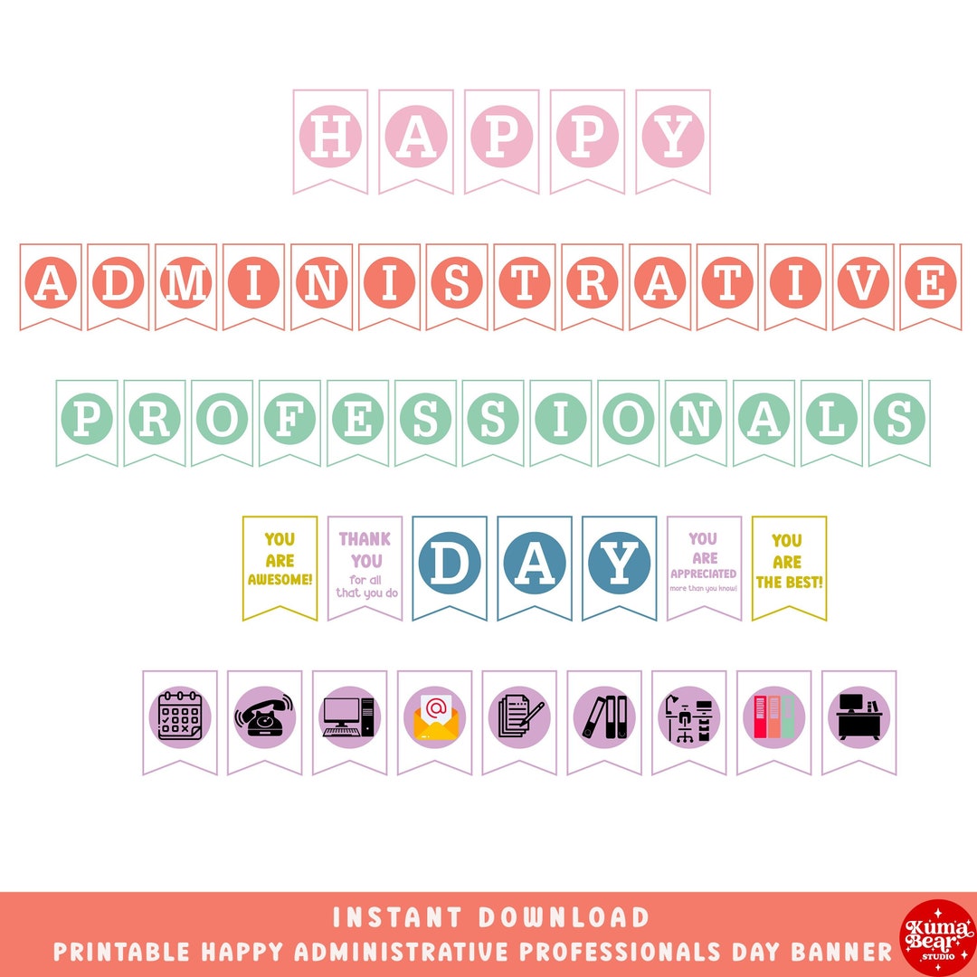 Administrative Professionals Day Banner Printable, Administration ...